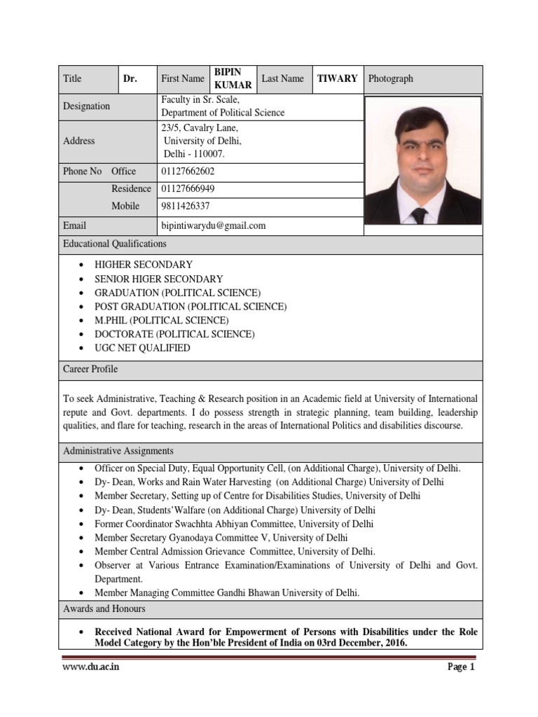 Bipin Kumar Tiwary PolSci | PDF