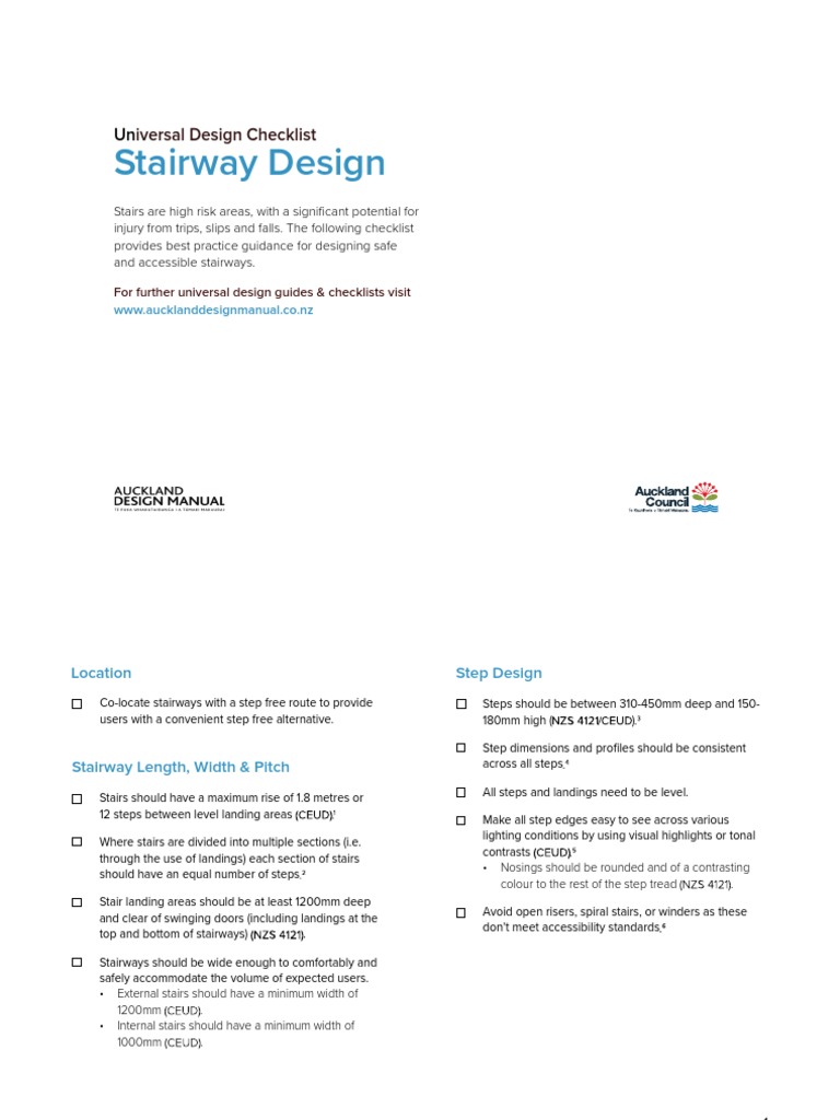 UD Stair Design Checklist | PDF | Stairs
