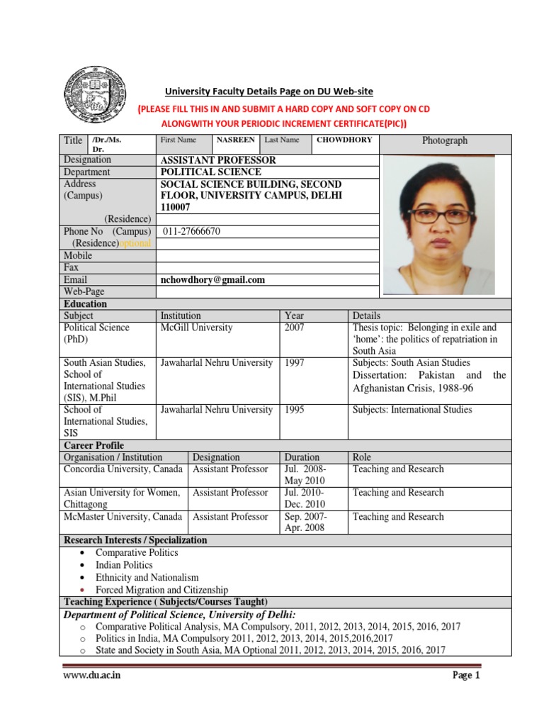 NASREEN CHOWDHORY PolSci | PDF | Refugee | Human Migration