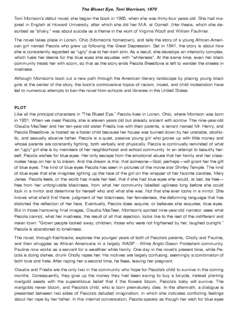 The Bluest Eyes | PDF