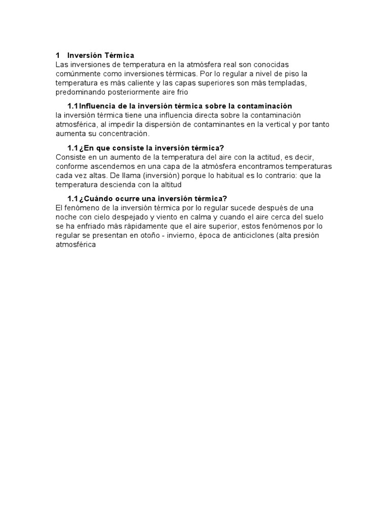 Inversión Térmica | PDF