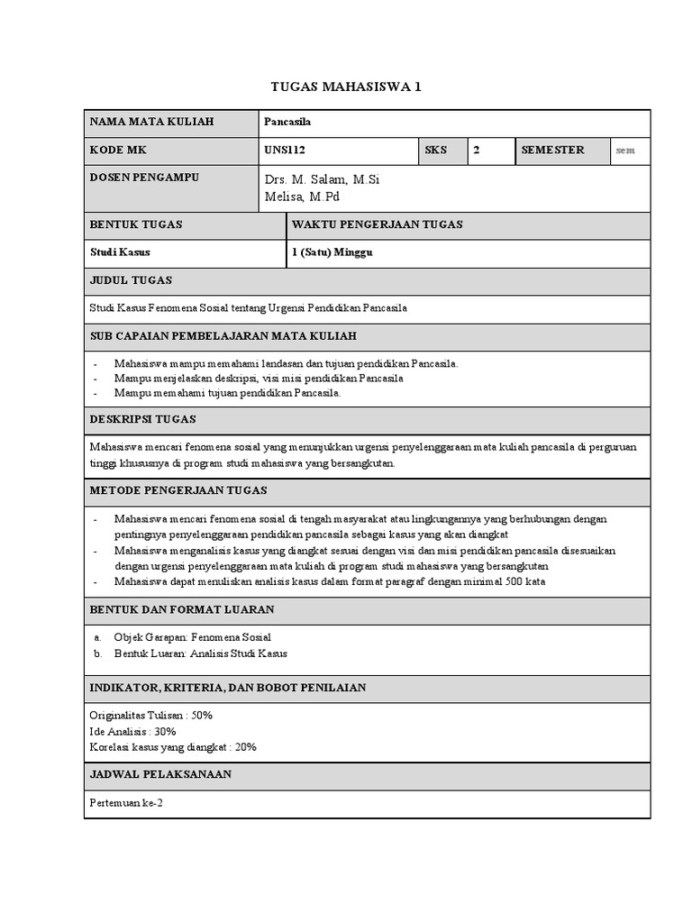 Tugas Mahasiswa 1 Pancasila | PDF