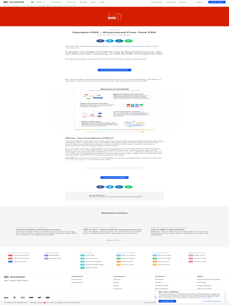 Sample PDF-Download Free Test PDF - Smallpdf | PDF | Software ...