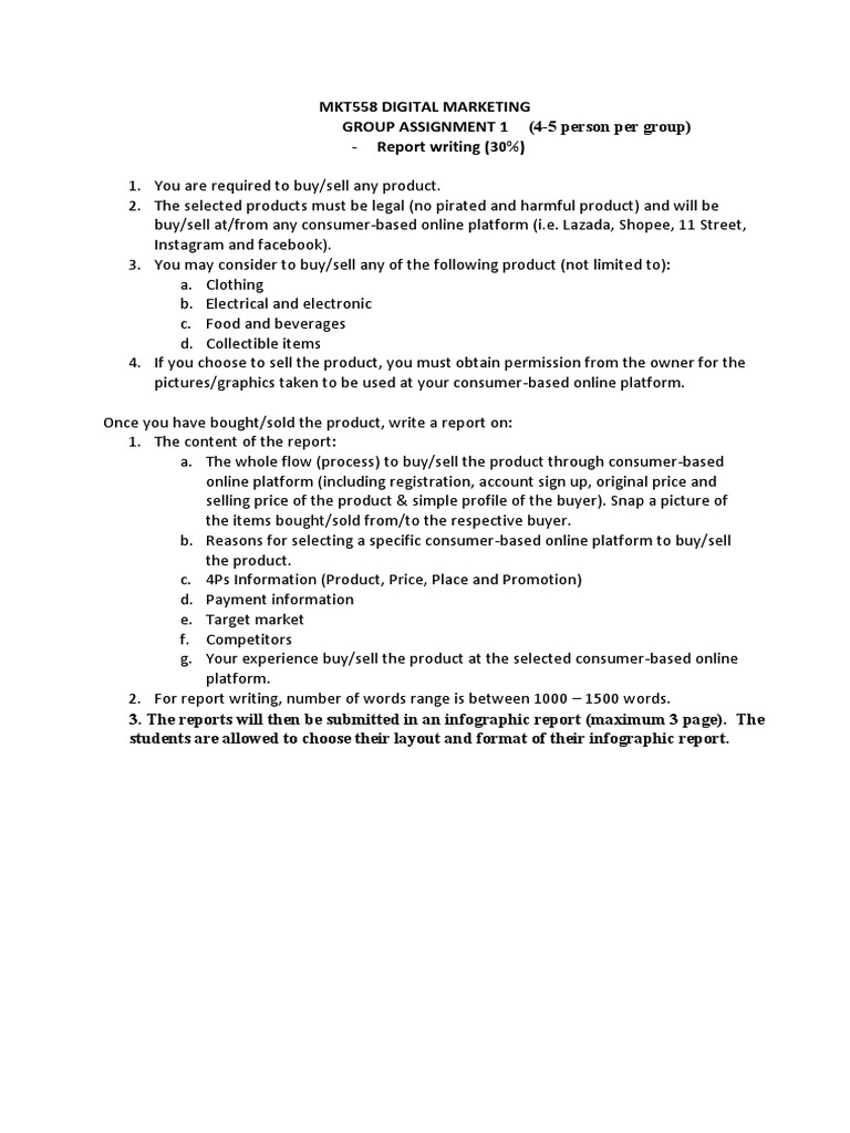 Ga1 - MKT558 Guideline & Rubric | PDF | Experience | Communication