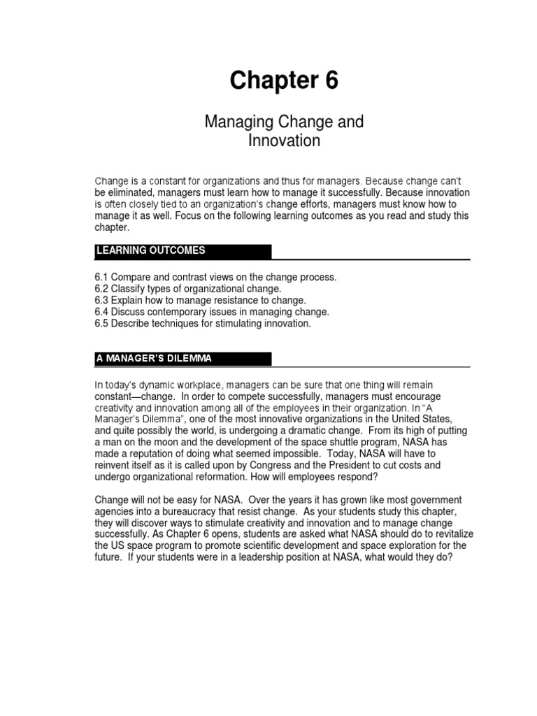 Managing Change and Innovation | Download Free PDF | Innovation ...
