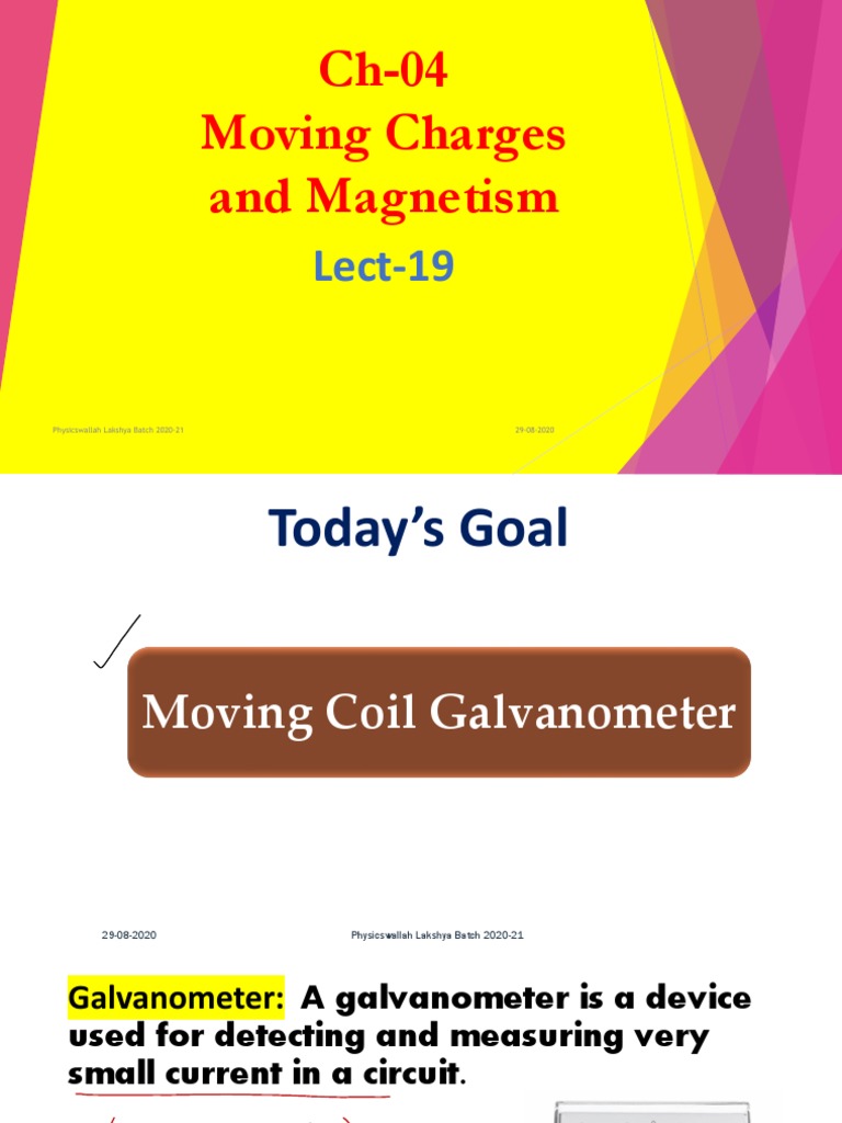 Moving Coil Gavanometer - Classnotes (By Alakh Sir-Lakshya Batch) | PDF ...