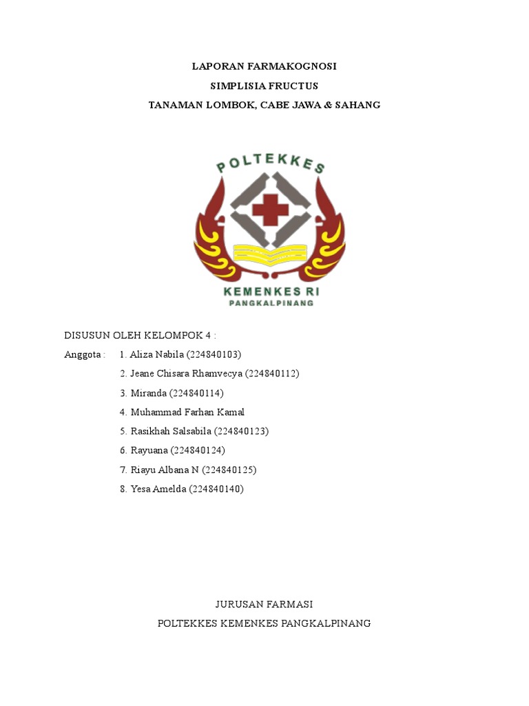 Laporan Simplisia Fructus - Kelompok 2 | PDF