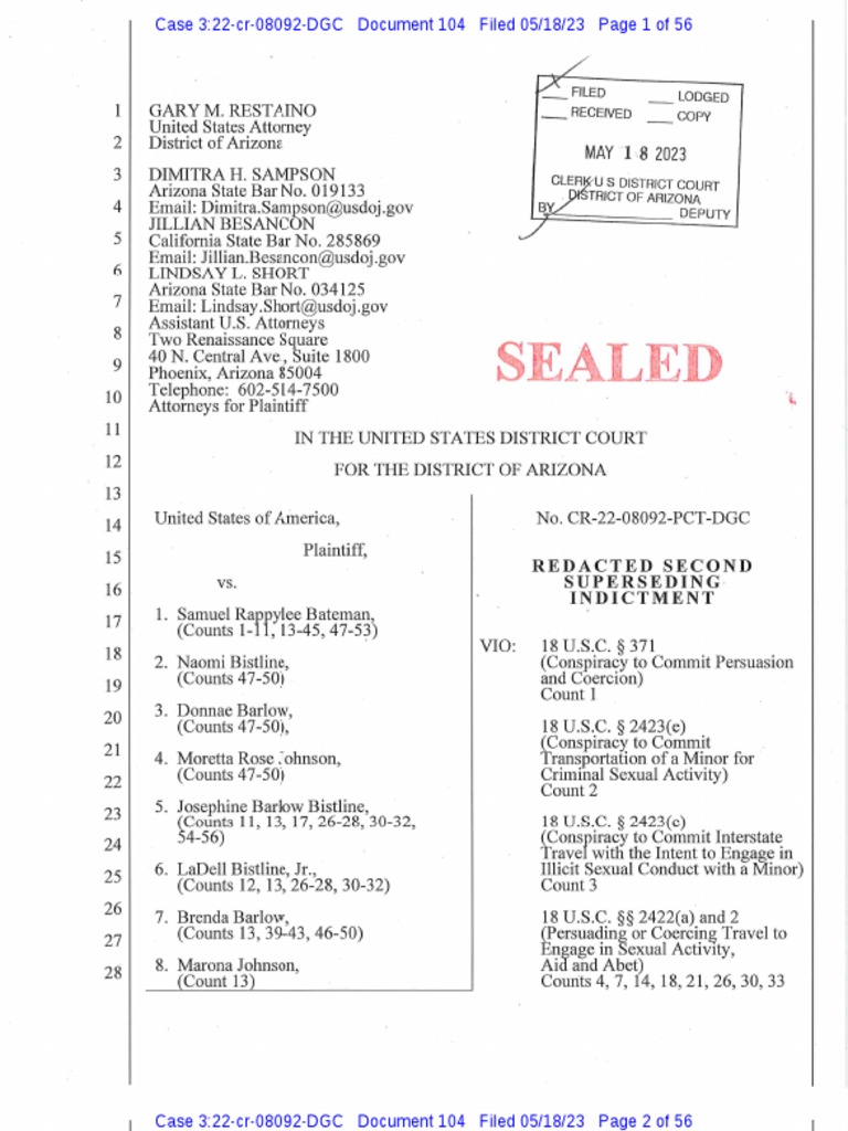 USA Vs Samuel Bateman Et All Superseding Indictment | PDF