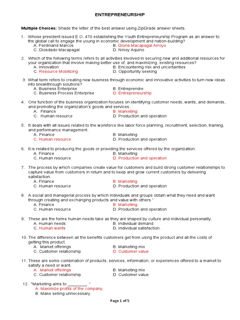 Entrepreneurship Reviewer | PDF | Entrepreneurship | Market (Economics)