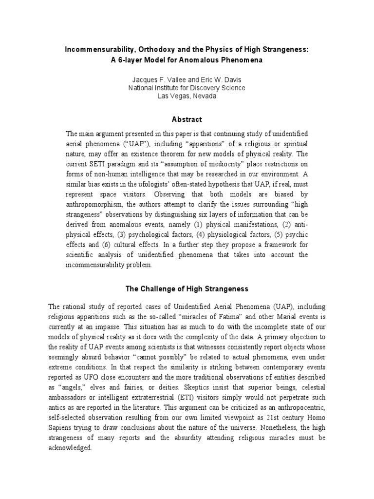 6 Layer Model For High Strangeness Vallee - Davis | PDF | Search For ...