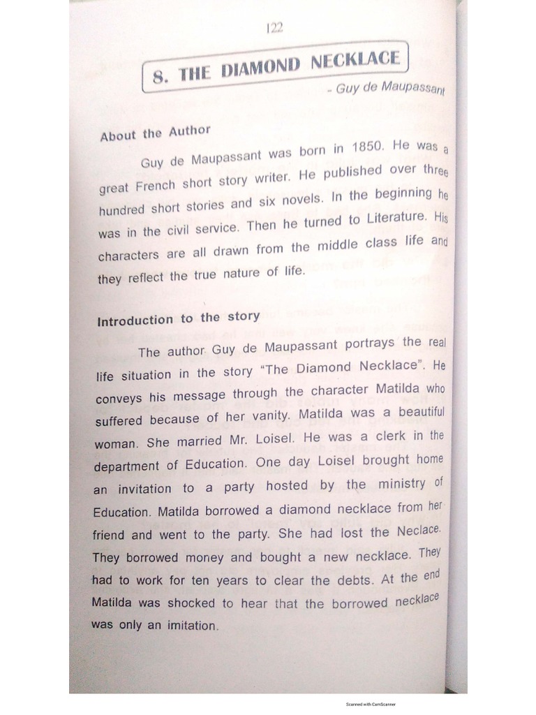 8.THE DIAMOND NECKLACE - Guy de Maupassant | PDF