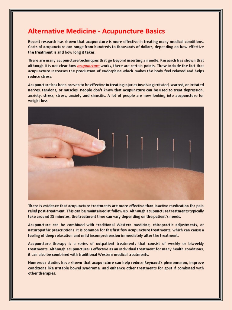 Acupuncture Basics | PDF | Acupuncture | Therapy