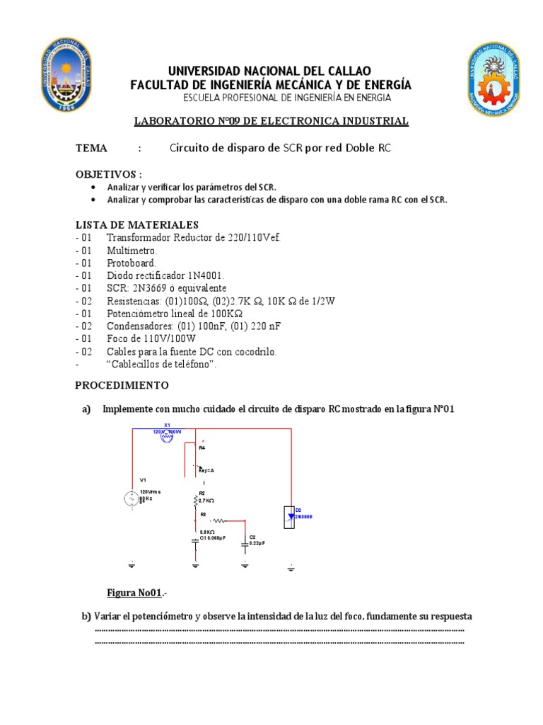 Lab09-El SCR-AC | PDF | Corriente eléctrica | Cantidades fisicas