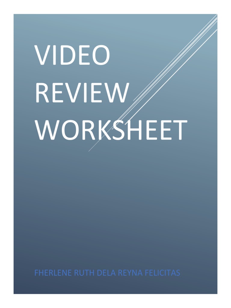 RLW (Video Review Worksheet) | PDF | Philippines
