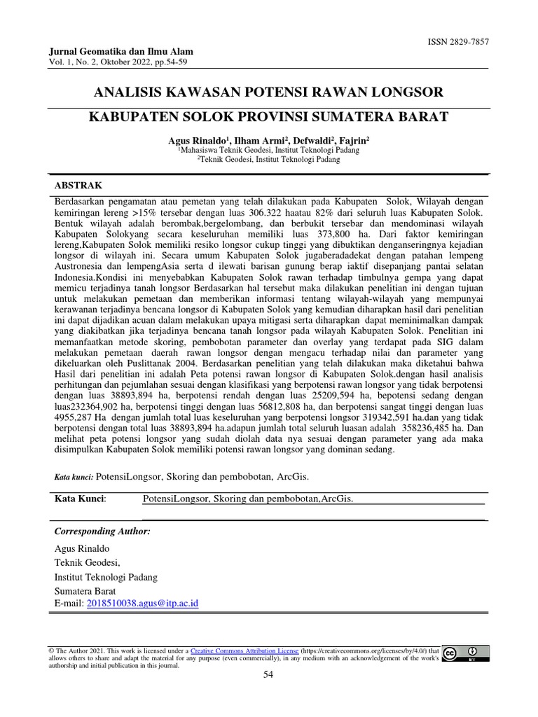 Peta Longsor Solok: Analisis Risiko | PDF