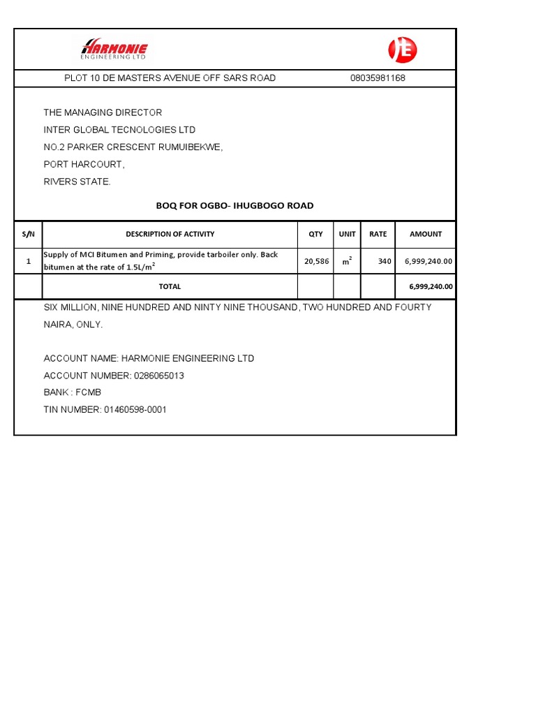 Boq For Road Marking | PDF