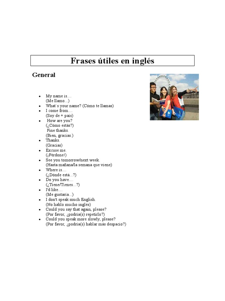 Frases Utiles en Ingles | PDF