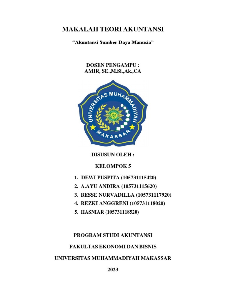 KLP 5 TEORI AKUNTANSI (Akuntansi Sumber Daya Manusia) | PDF