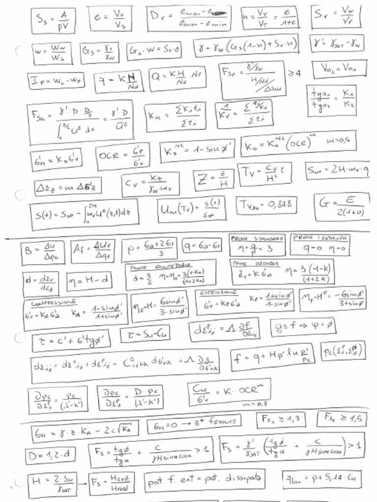 Geotecnica - Formule | PDF