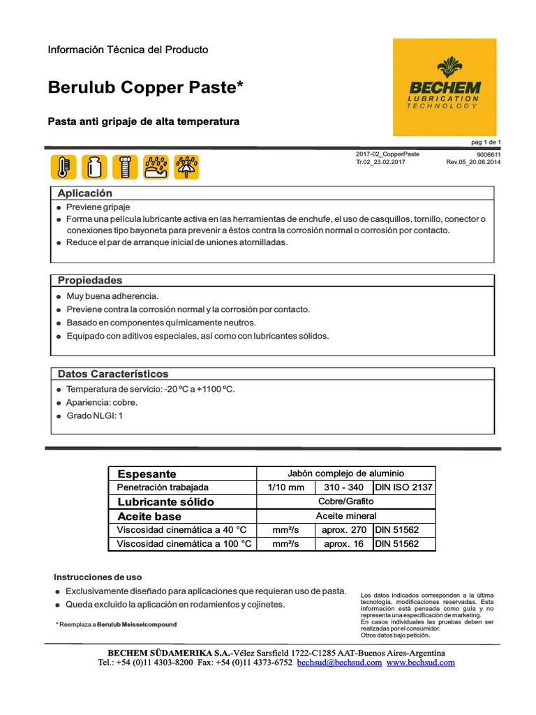 Copper Paste | PDF | Lubricante | Rodamiento (Mecánico)