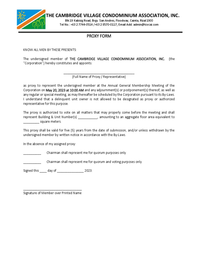 2023 Proxy Form | PDF