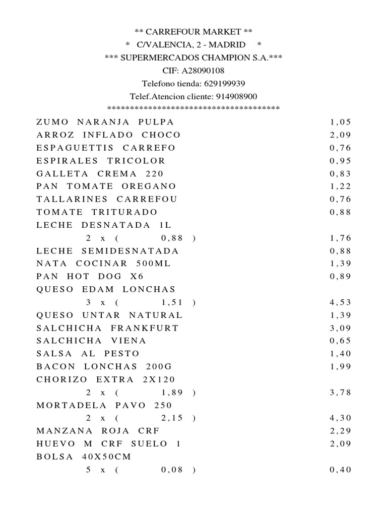 Ticket | PDF | Carne | Cocina