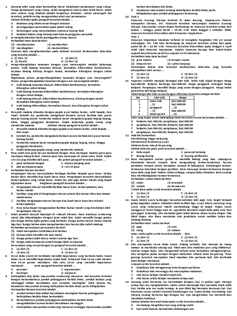 Tryout 5 Bahasa Indonesia | PDF