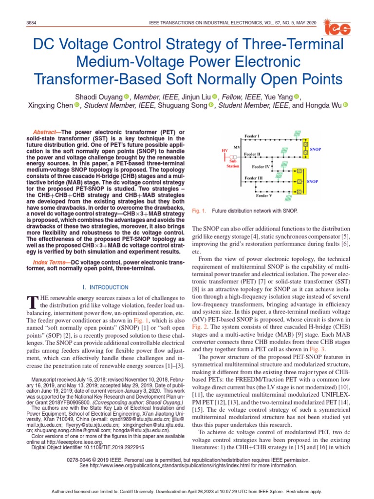 DC Voltage Control Strategy of Three-Terminal Medium-Voltage Power ...