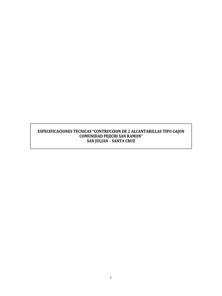 ESP TEC Alcantarilla Comunidad Pejichi | PDF