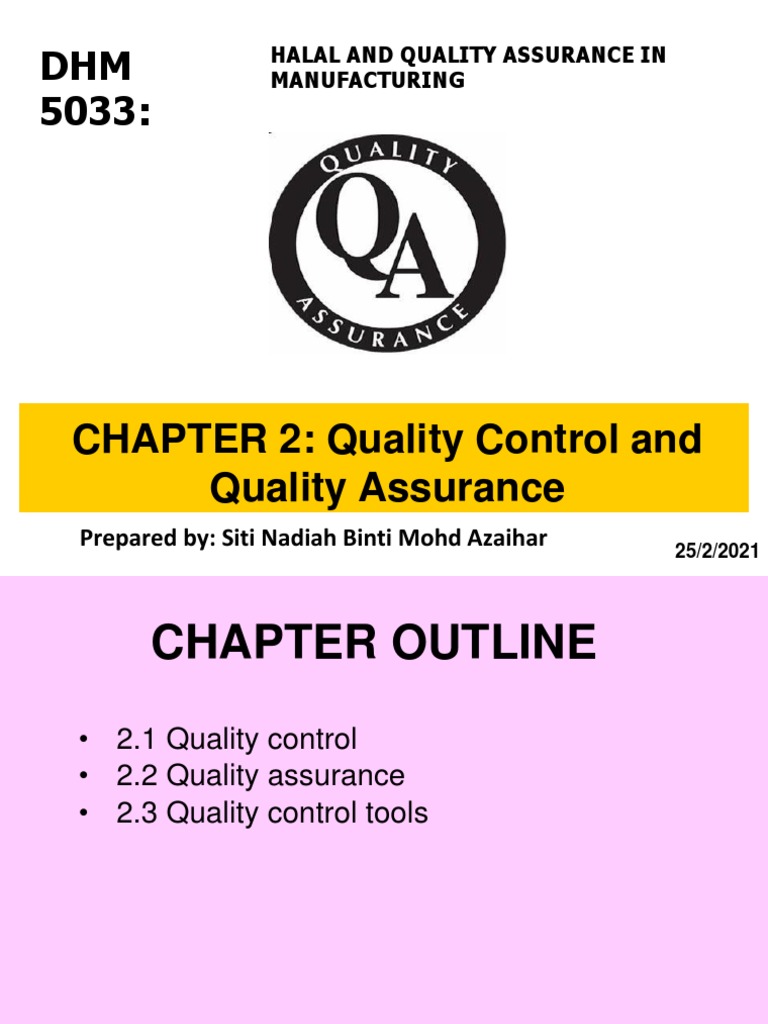 CHAPTER 2 - Quality Control and Quality Assurance | PDF | Quality ...