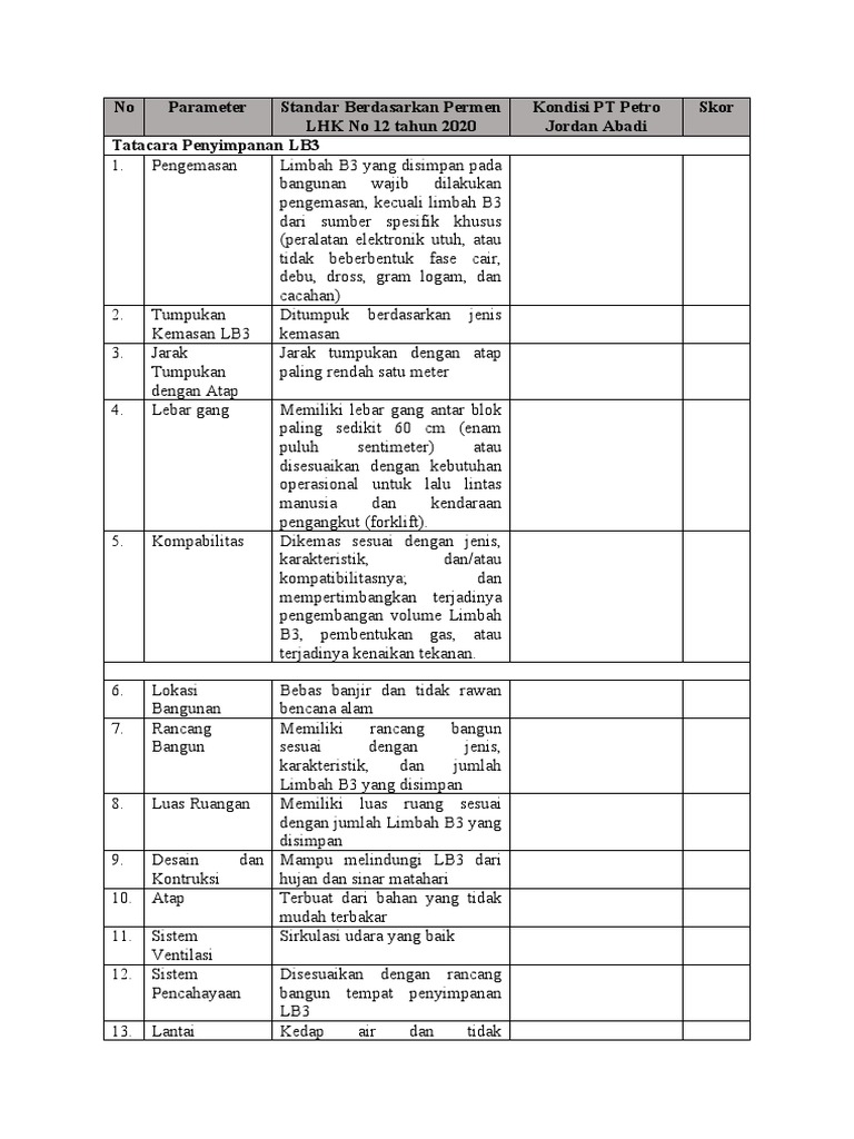 Form Penilaian B3 | PDF