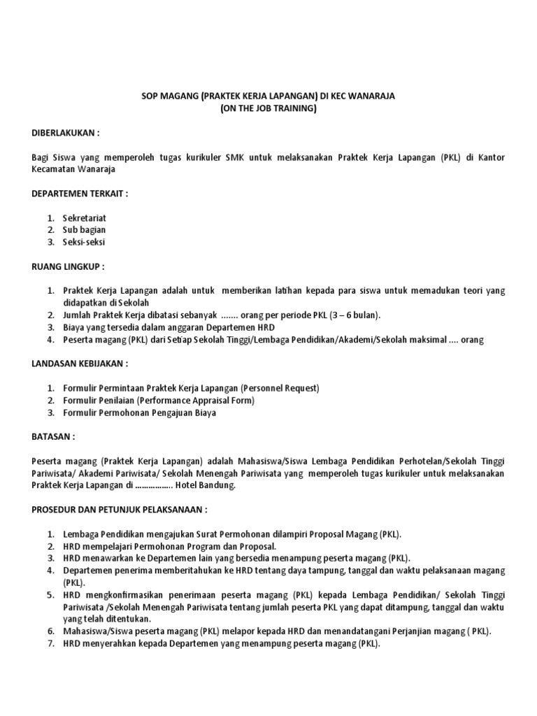 contoh_sop_magang | PDF