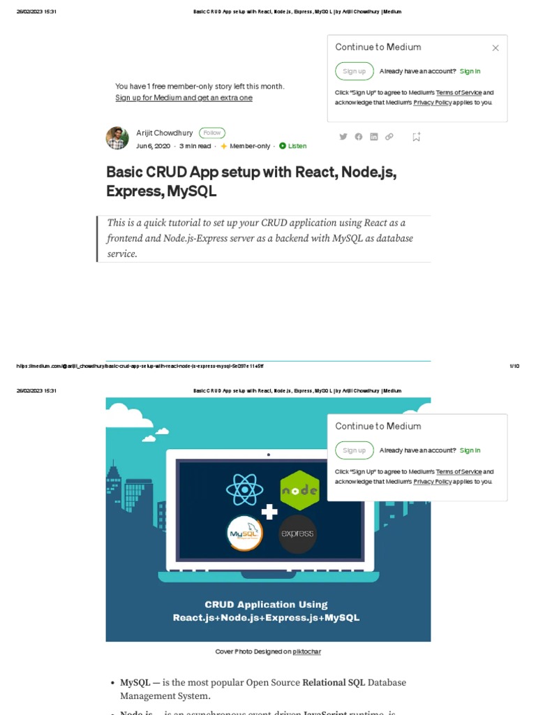 Crud App Guide React And Nodejs Pdf Web Application My Sql