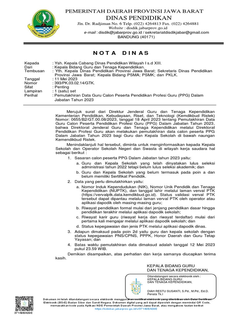 NOTA_DINAS_PEMUTAKHIRAN_DATA_GURU_CALON_PPG_DALAM_JABATAN_TAHUN_2023 ...