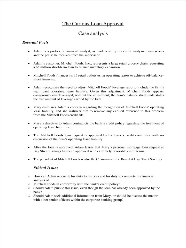 Dokumen - Tips - The Curious Loan Approval Case Analysis | PDF | Credit | Finance & Money Management