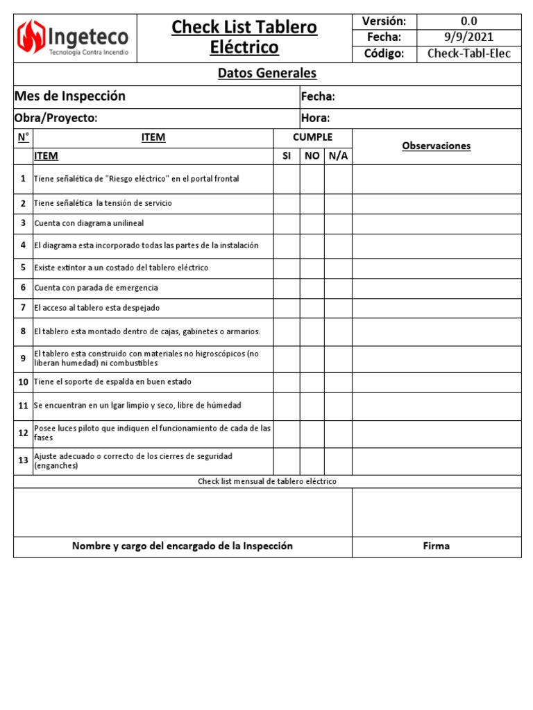 Check List Ingeteco 2023 | PDF | Aspiradora | Bienes manufacturados