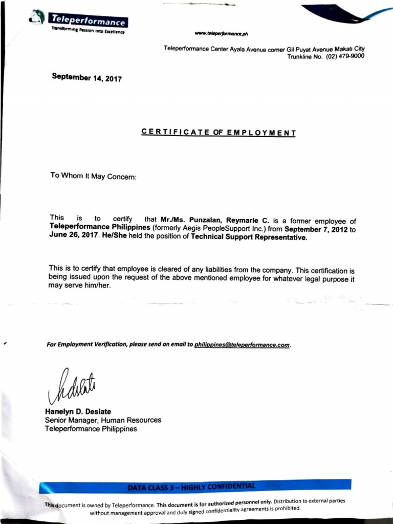 Coe Teleperformance | PDF