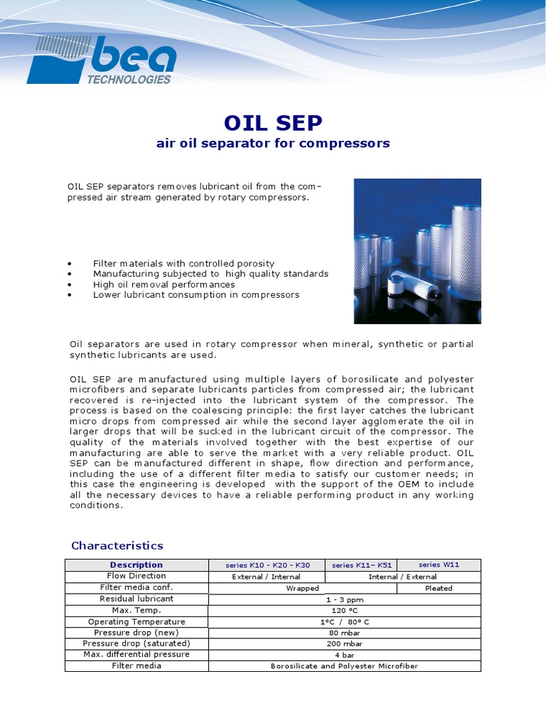 Bea Filtri DS-OILSEP-UK | Download Free PDF | Lubricant | Chemical ...