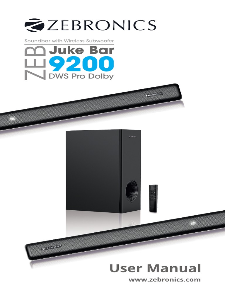 Zeb-Juke Bar 9200 DWS Pro Dolby Um | PDF