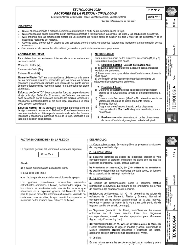 TP 7 Vigas Tipologias. | PDF | Viga (Estructura) | Doblar
