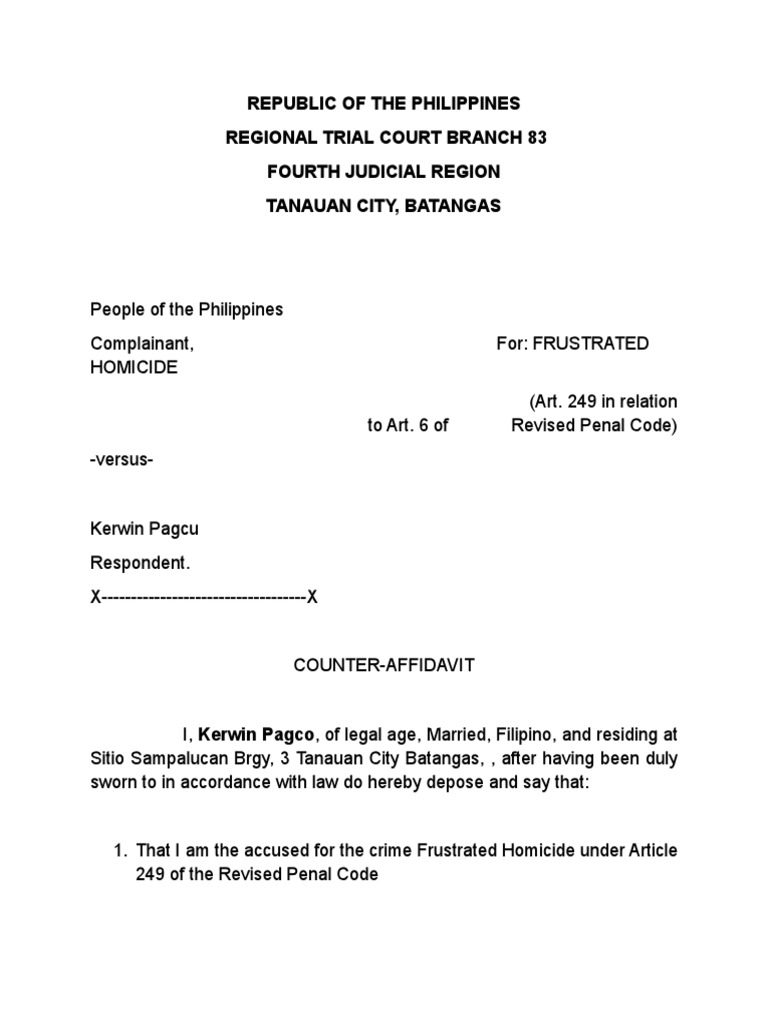 Counter Affidavit Group 4 | PDF | Affidavit | Criminal Justice