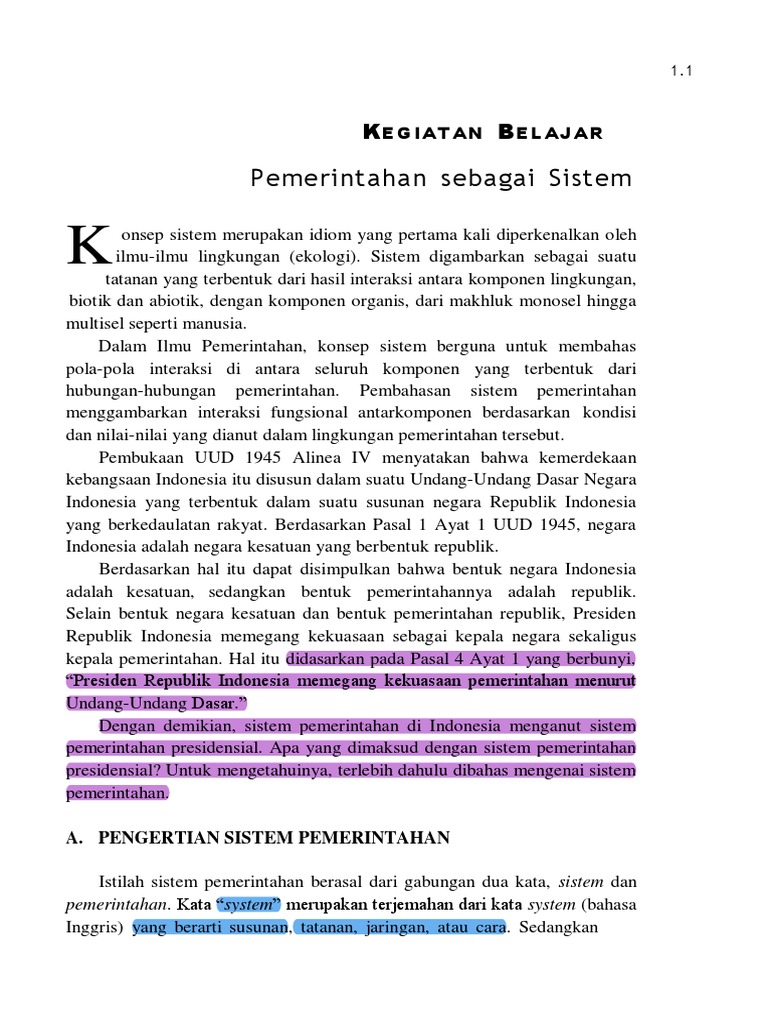 Sistem Presidensial Dan Sistem Parlementer | PDF