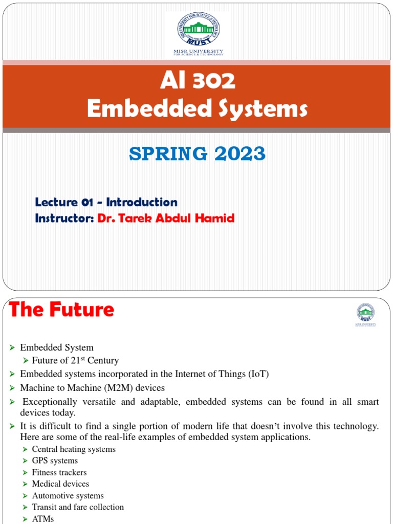 Lecture 01 - Introduction | PDF | Embedded System | Central Processing Unit Lecture 01 - Introduction | PDF | Embedded System | Central Processing Unit