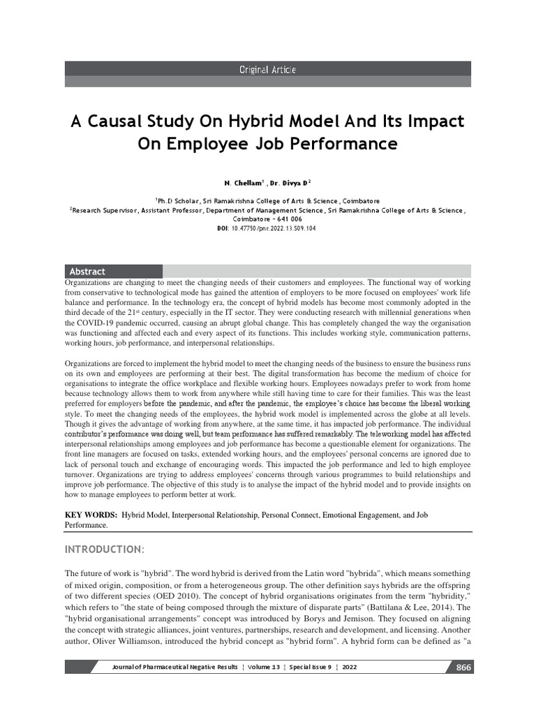Impact of Hybrid Models on Job Performance | PDF | Organizational ...