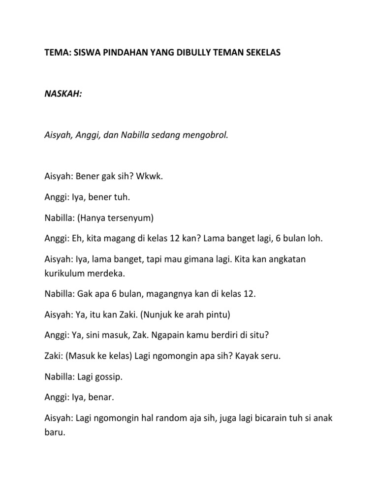 Contoh Dialog Drama | PDF