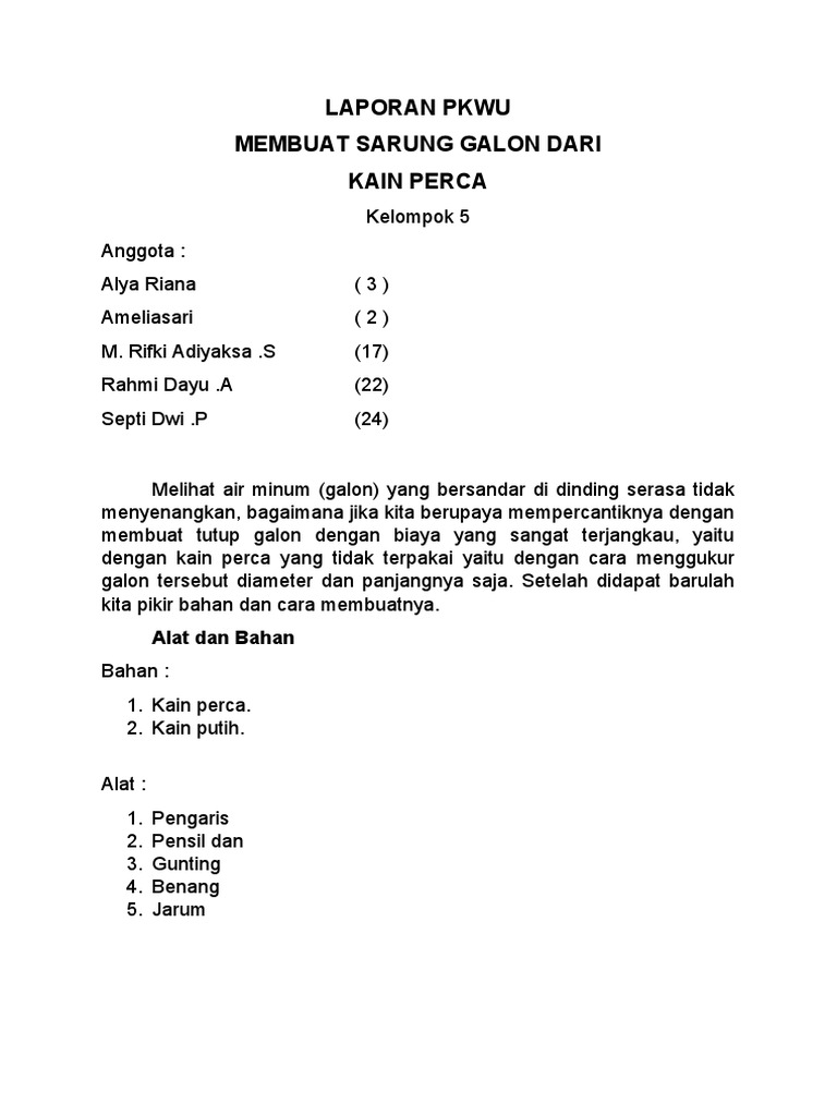 Laporan Pkwu | PDF