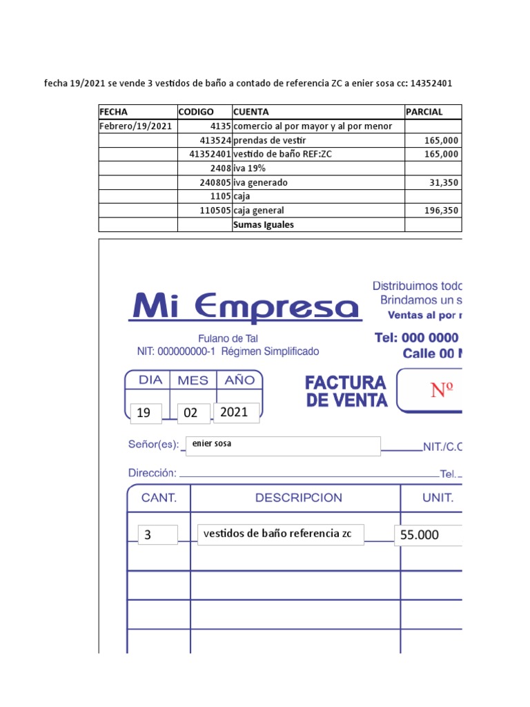 ejemplo de soporte contable | PDF
