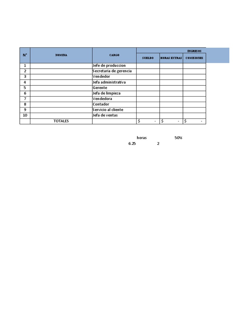 Formato de Rol de Pagos - Para Desarrollar Ejecicio (1) | PDF ...