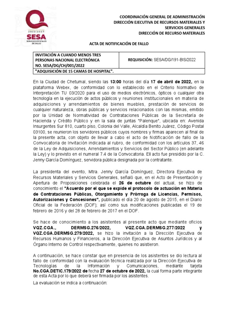 Acta de Fallo | PDF
