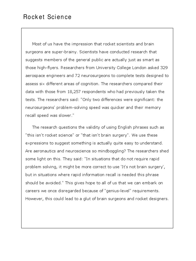 6 Rocket Science | PDF | Cognition | Aerospace Engineering